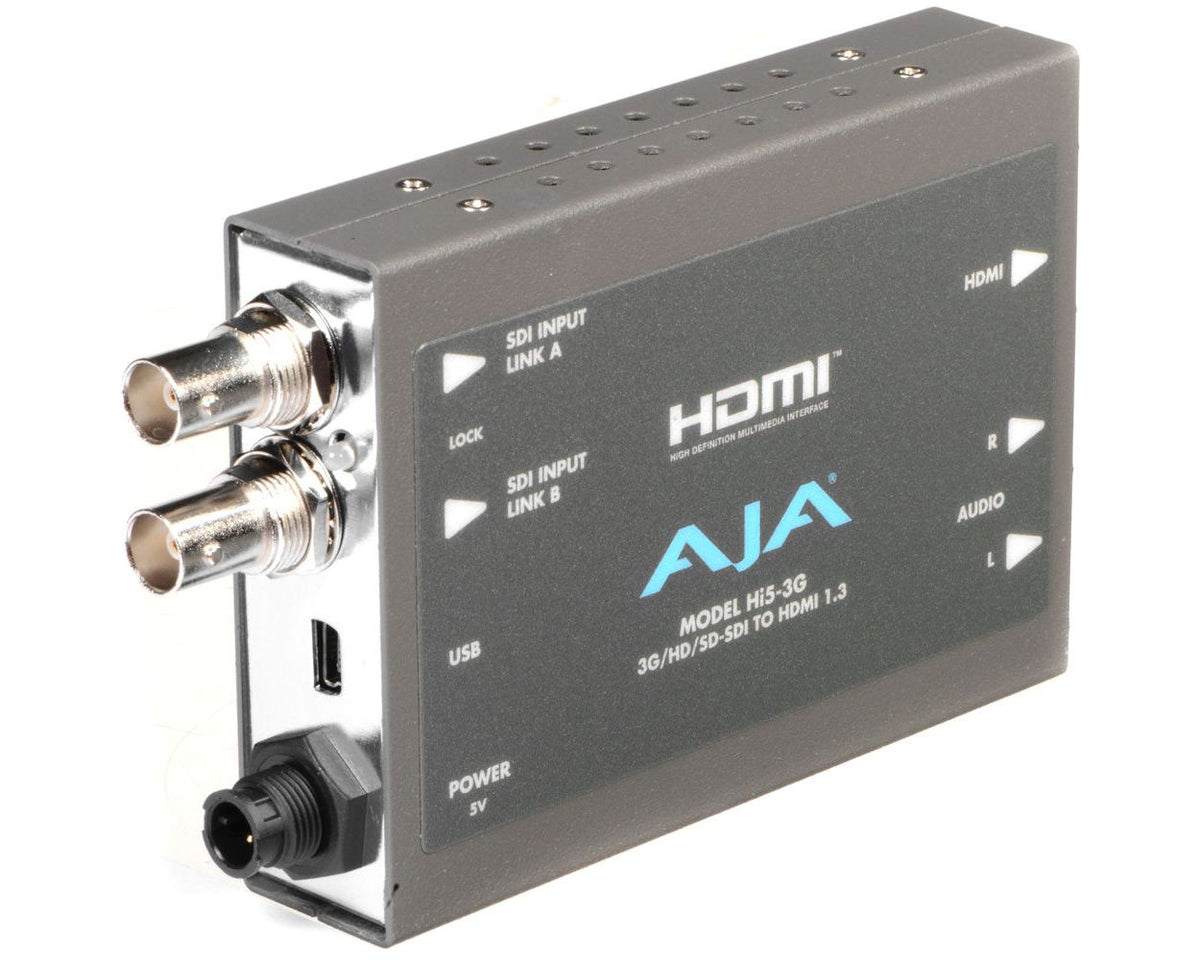 AJA HI5-3G 3G/Dual Link/HD/SD-SDI to HDMI Mini-Converter – AVGear.com
