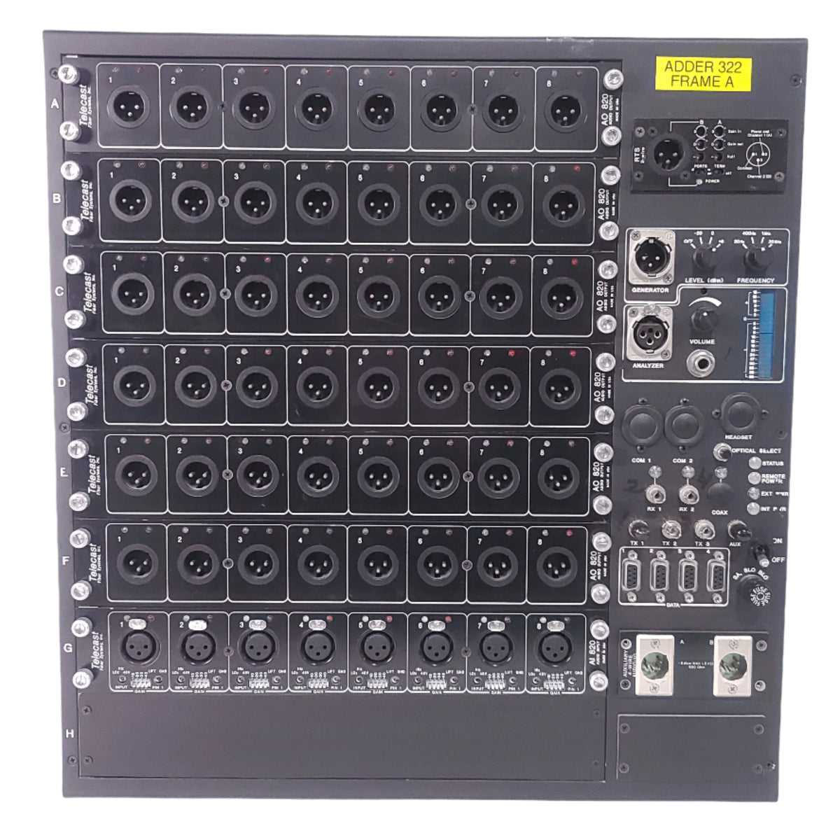 TeleCast Fiber System Adder 322 Audio/Intercom/Data Multiplexers ...
