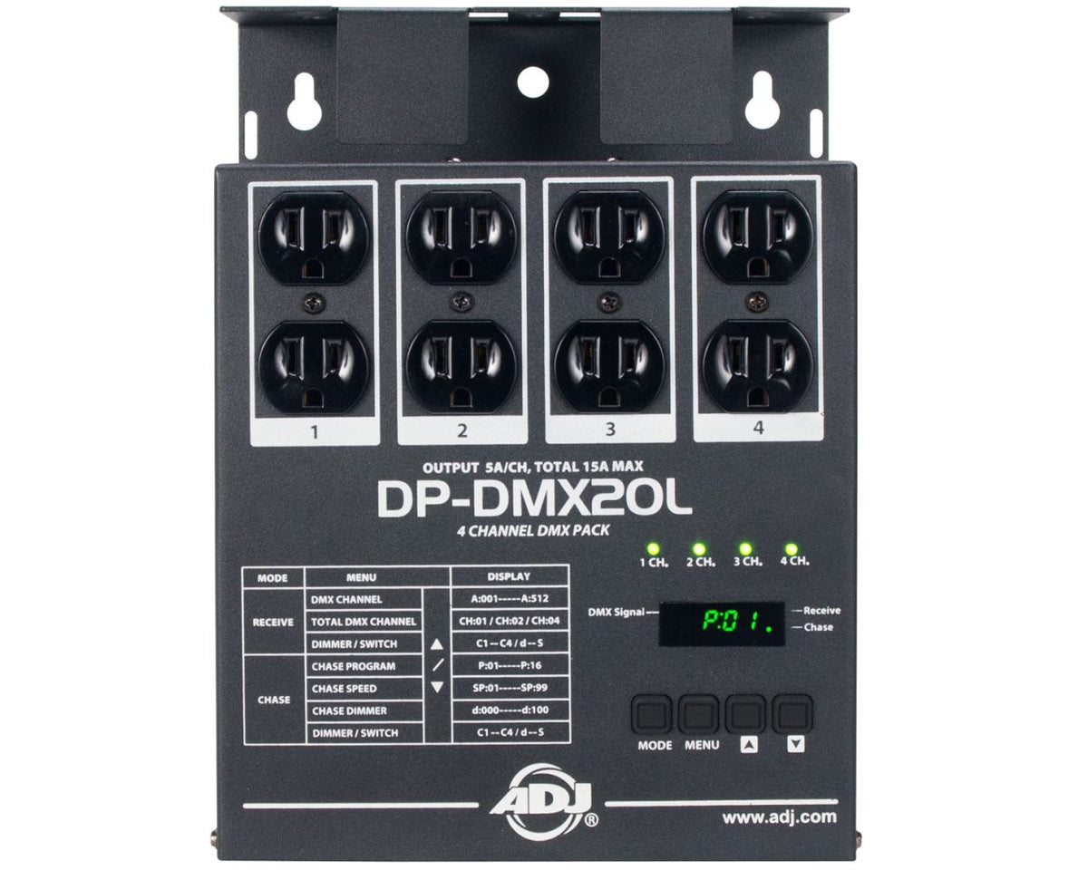 ADJ DP-DMX20L 4-Channel DMX Dimmer/Switch Pack – AVGear.com