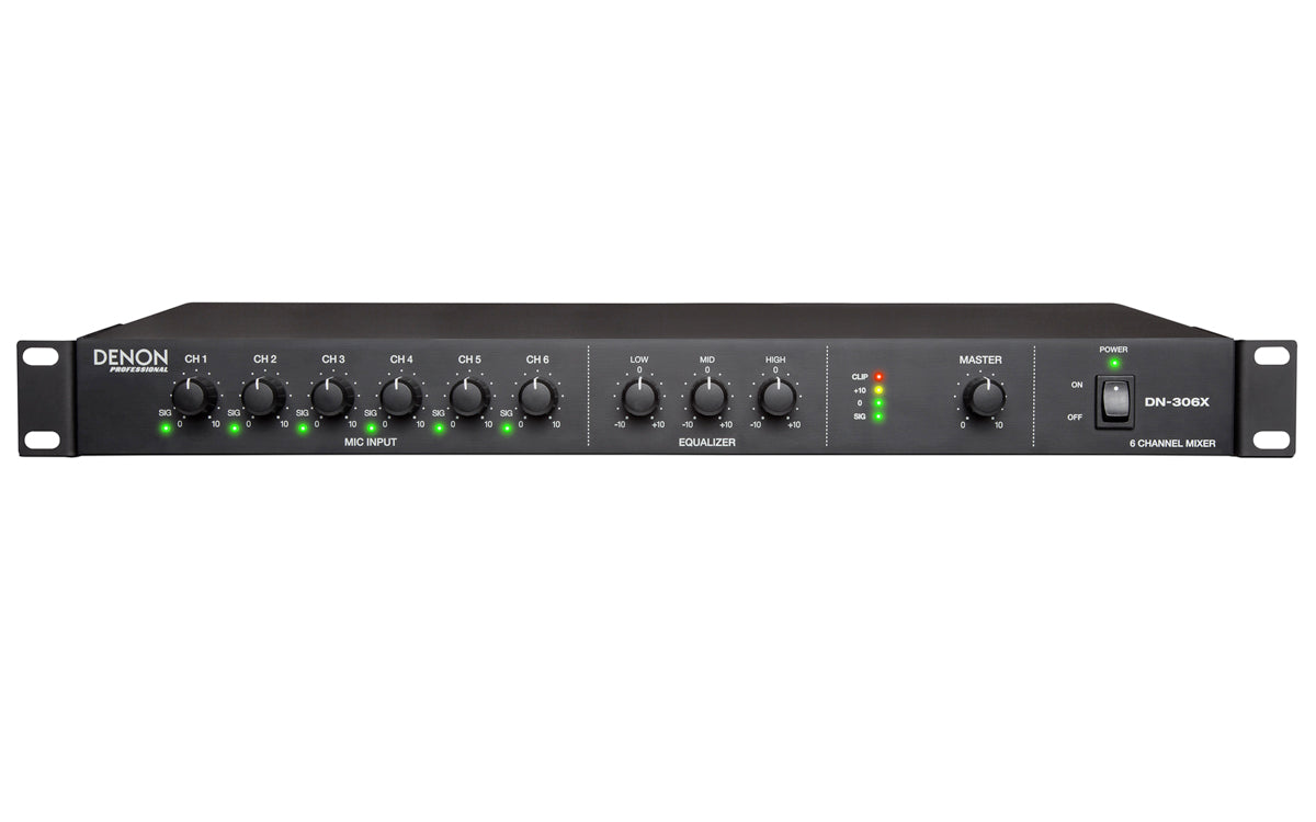 Denon DN-306X 6-Channel Mixer w/ Mic 1 Priority – AVGear.com
