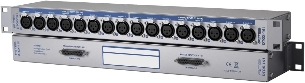 RME DTOX16I Breakout Panel with 16x XLR Inputs to 2x D-sub 25-Pin Conn ...
