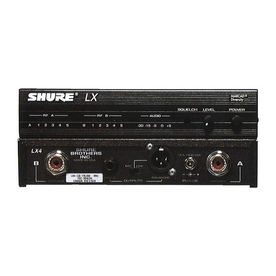 Shure LX4-W Wireless Receiver – AVGear.com